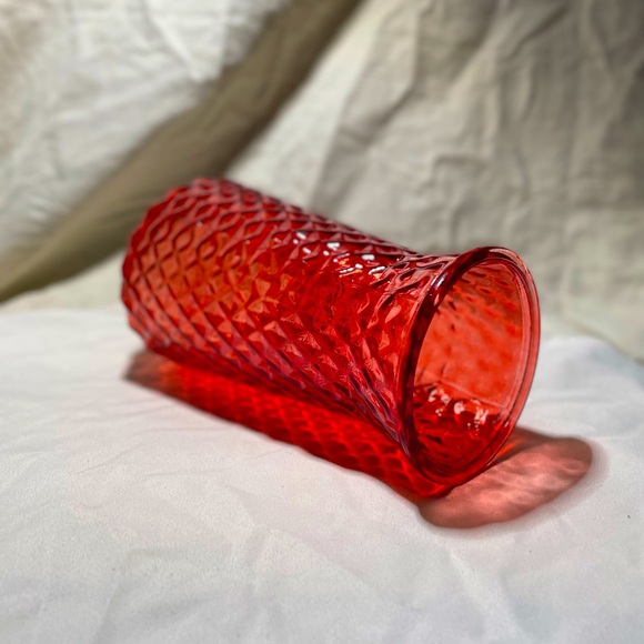 Accents | Vintage Dps Paula Red Glass Vase | Poshmark